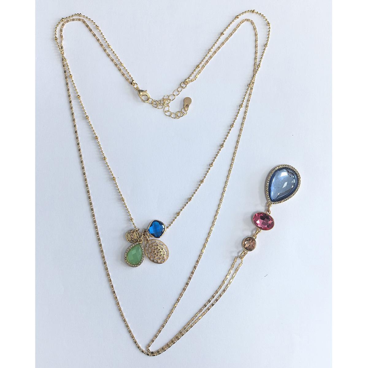 Click here for Ashley Cooper(tm) Shiny Gold-Tone Beaded Blue Tear... prices