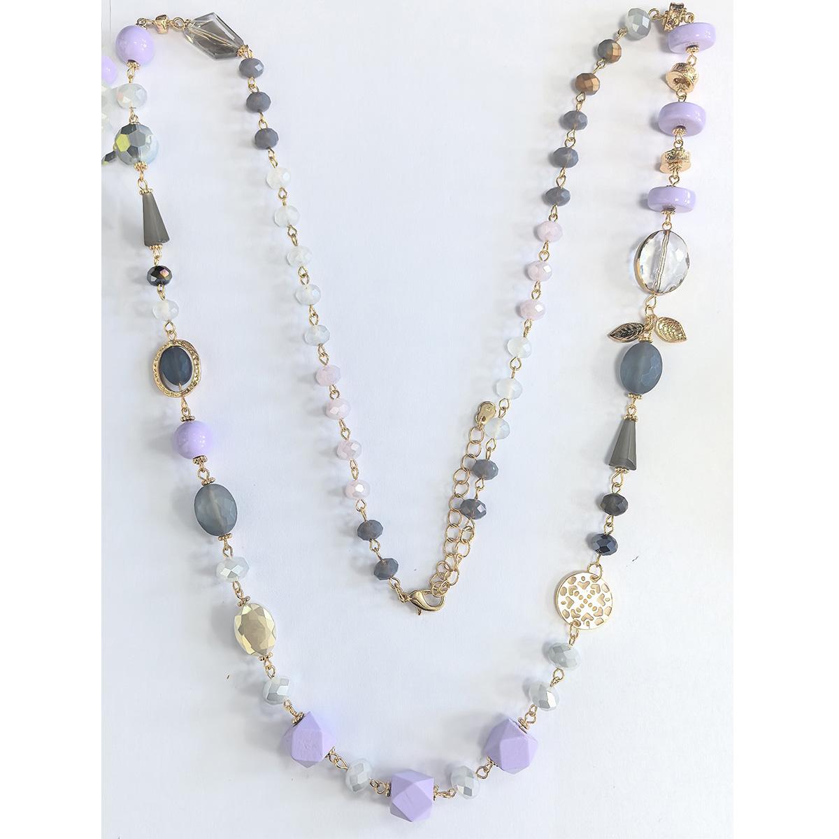 Click here for Ashley Cooper(tm) Gold-Tone Pink & Grey Beaded Nec... prices