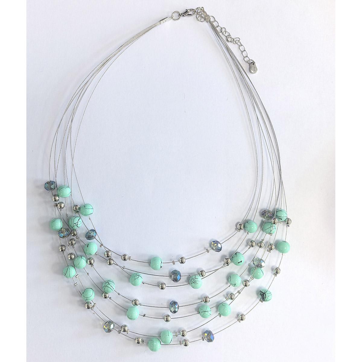 Click here for Ashley Cooper(tm) Silver-Tone Green Beaded Illusio... prices