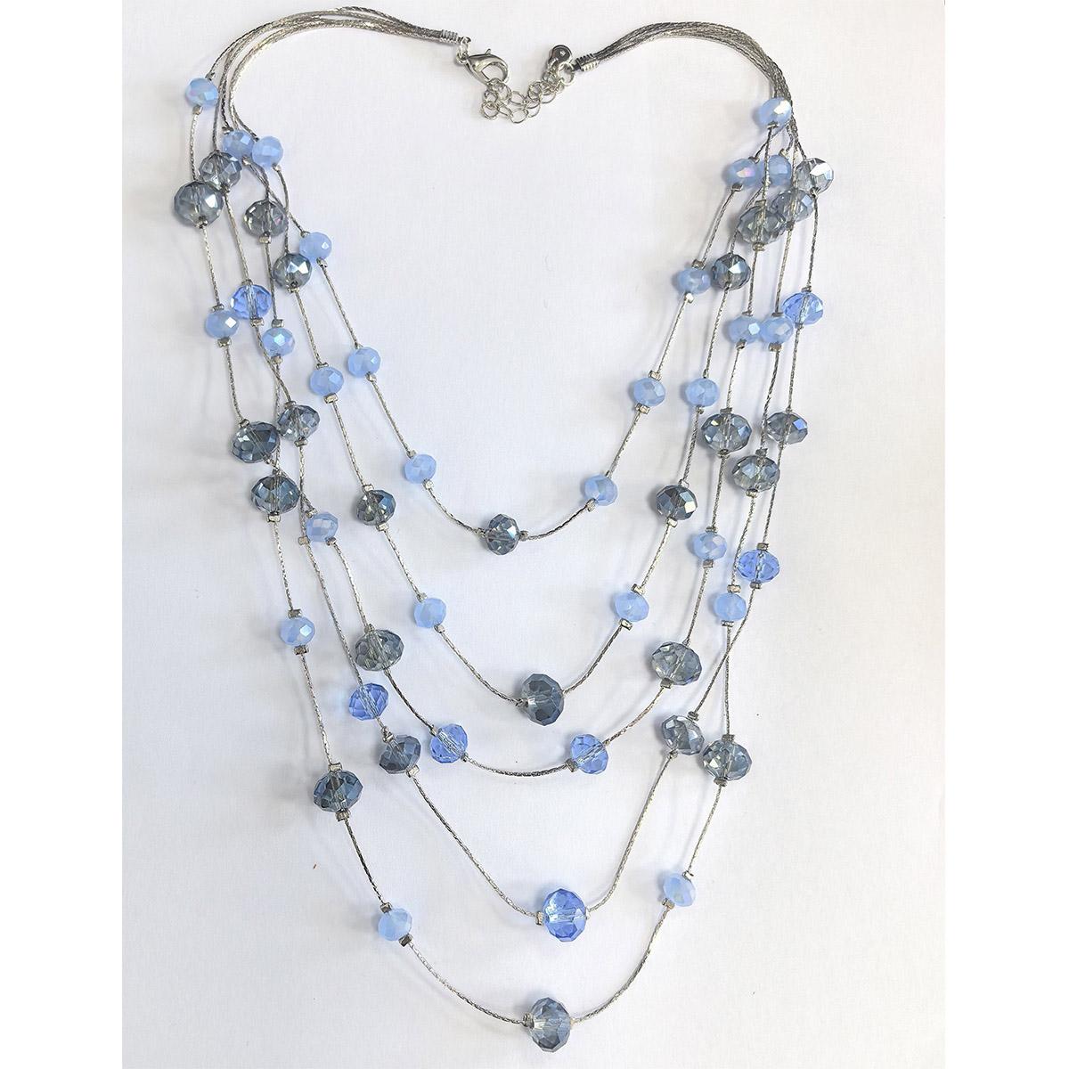 Click here for Ashley Cooper(tm) Silver-Tone Tonal Blue Bead Mult... prices
