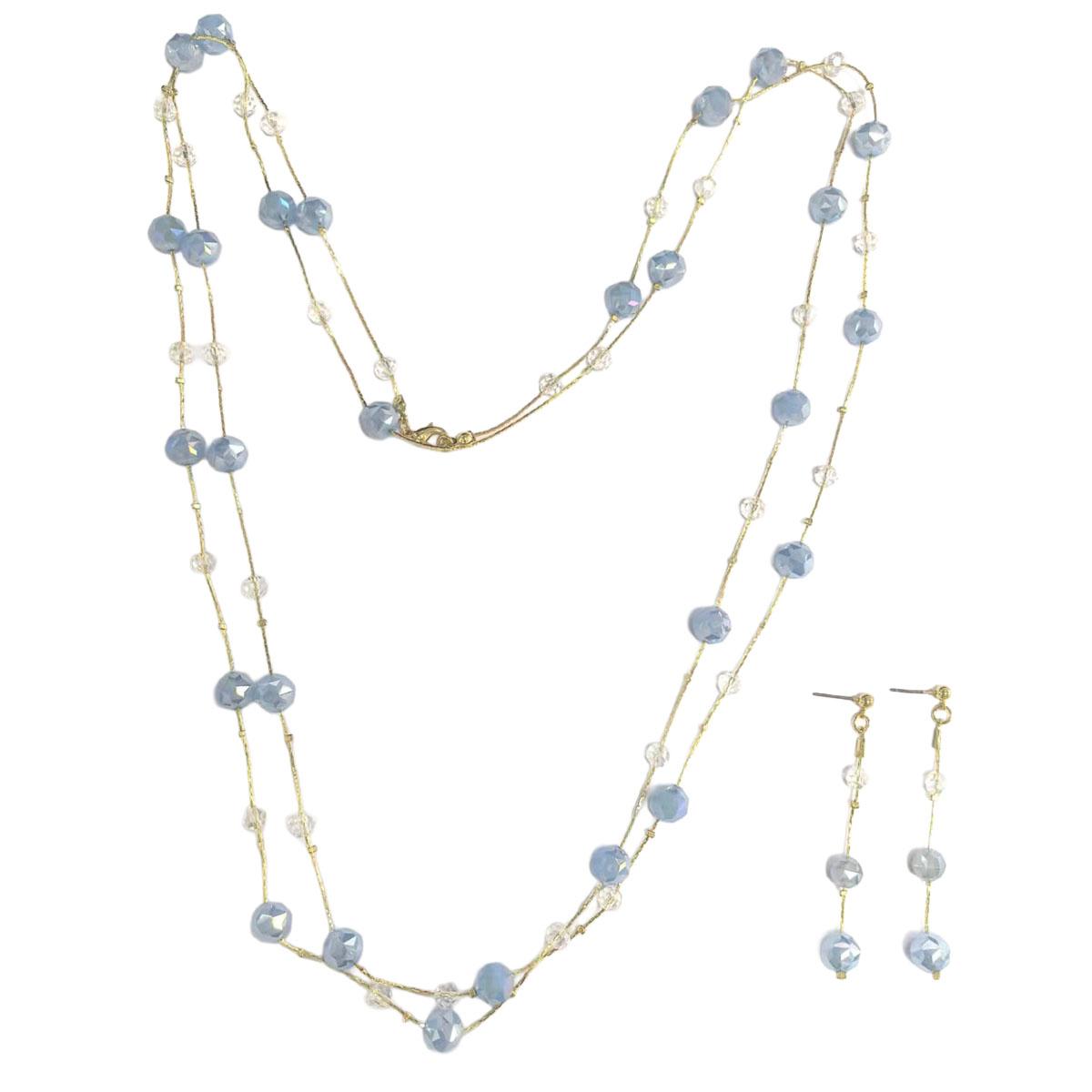 Click here for Ashley Cooper(tm) Gold-Tone Blue Bead Station Neck... prices