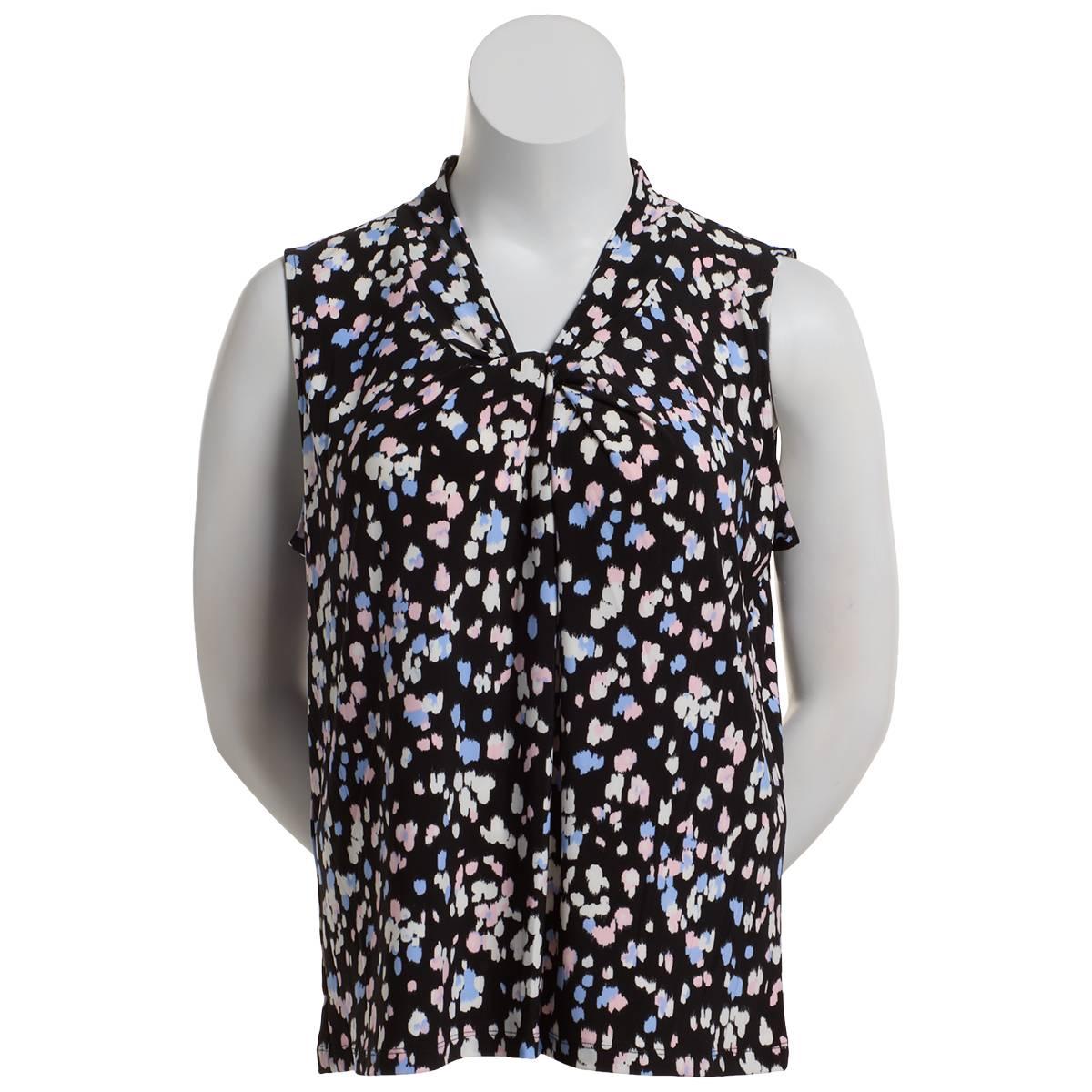 Click here for Womens Kasper Knot Front Splatter Sleeveless Blous... prices
