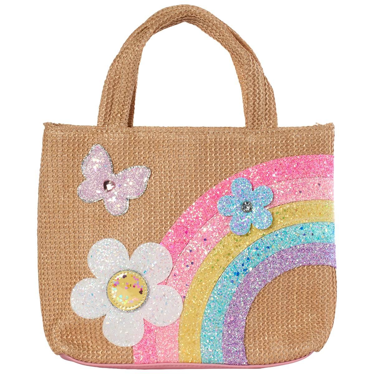 Click here for Girls OMG Rainbow Glitter Straw Tote prices