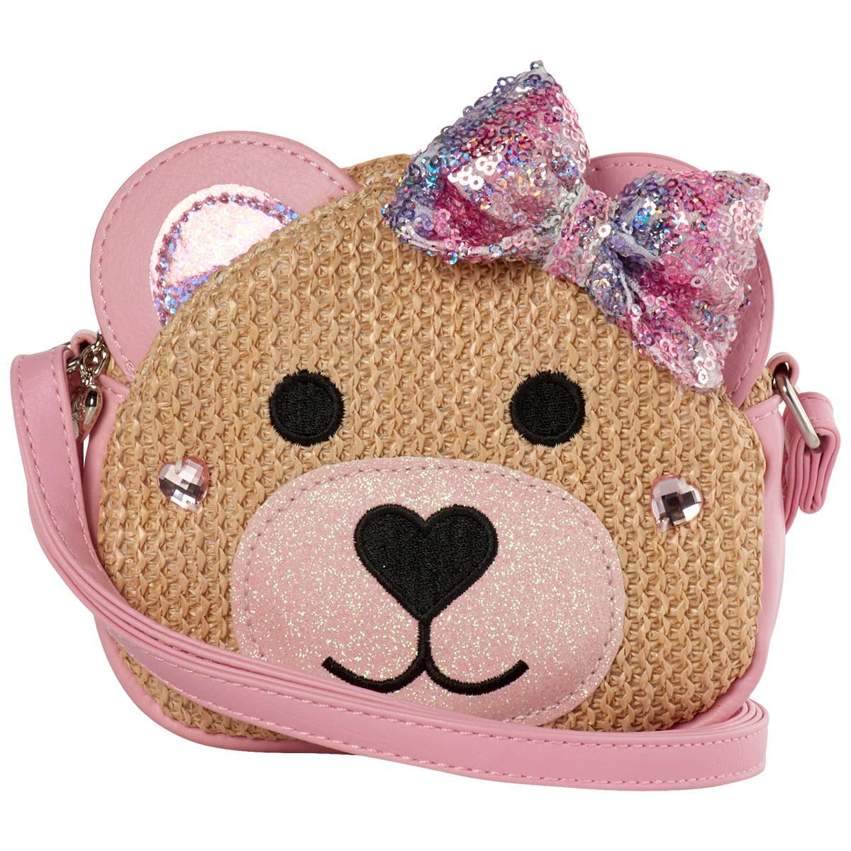 Click here for Girls OMG Winny Teddy Bear Straw Crossbody Bag prices