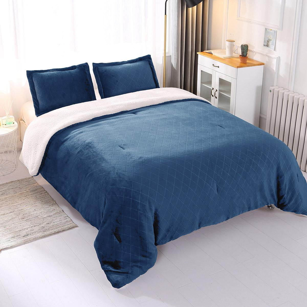 Click here for Mountain Ridge 3pc. Box Knit Sherpa Comforter Set prices