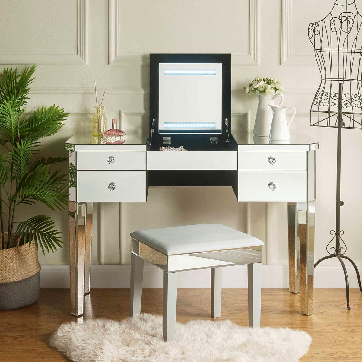 Click here for 4 Drawer LED Mirror Vanity Table prices