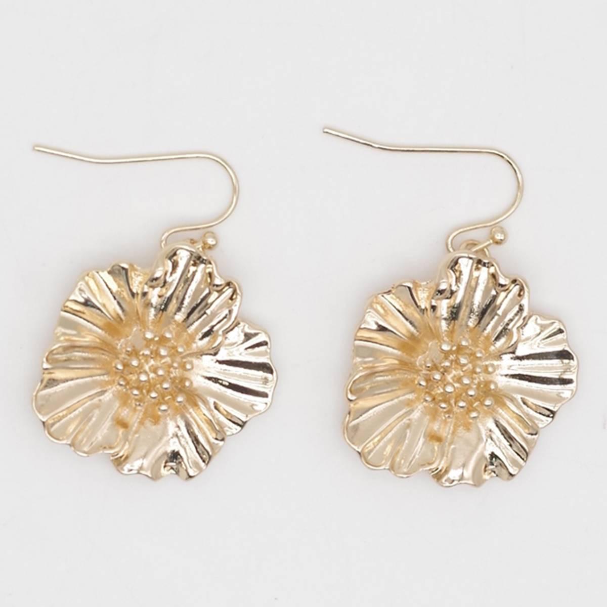 Click here for Design Collection Gold-Tone Flower Drop Earrings prices