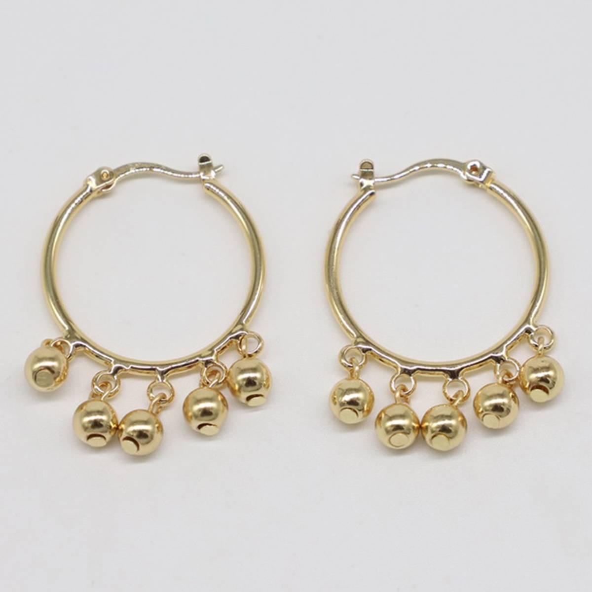 Click here for Design Collection Gold-Tone Ball Hoop Earrings prices