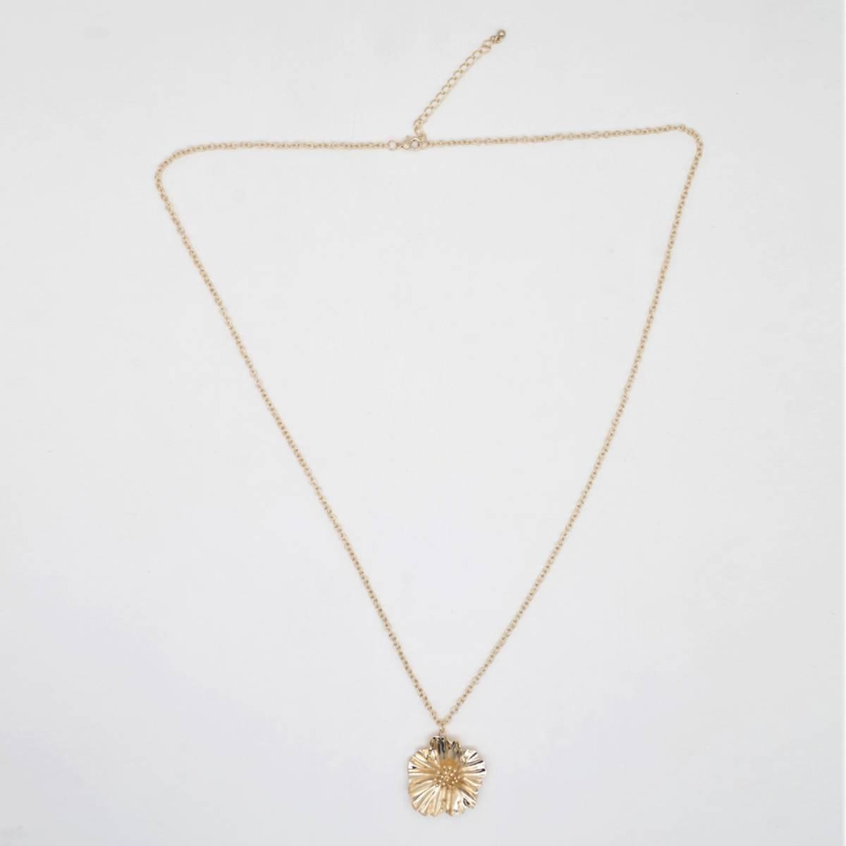 Click here for Design Collection Gold-Tone Flower Pendant Necklac... prices