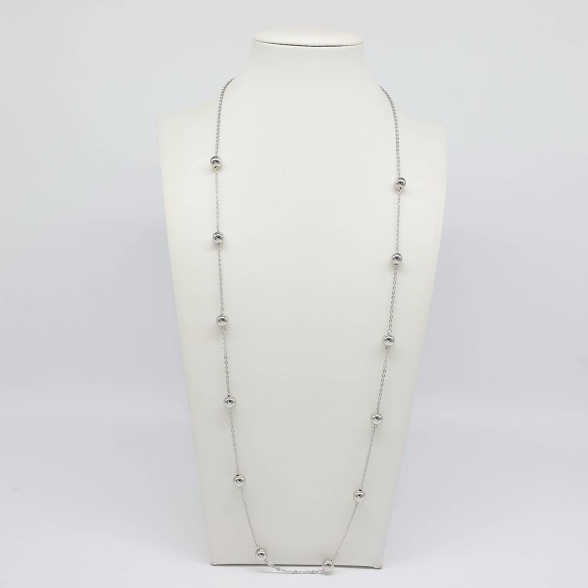 Click here for Design Collection Silver-Tone Ball Long Chain Neck... prices