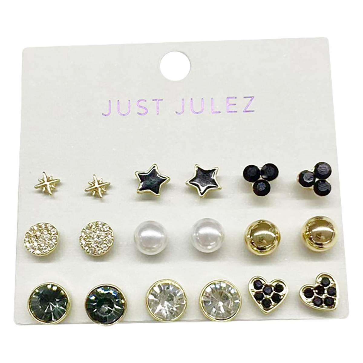Click here for Ashley 9pr. Gold & Black Stud Earrings prices