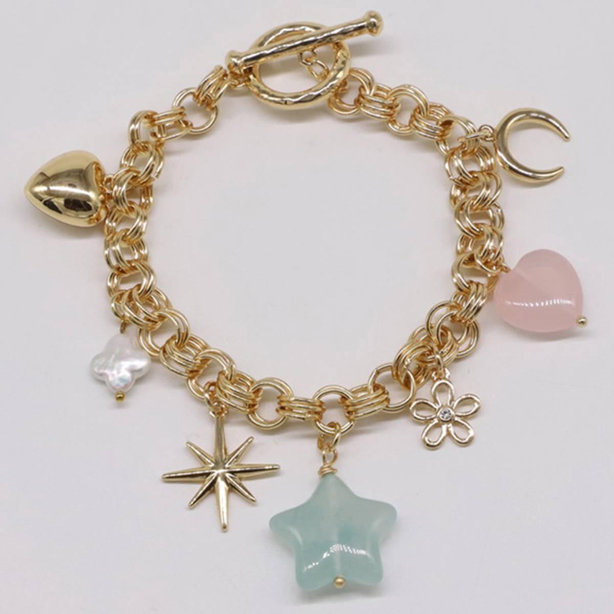 Click here for Ashley Pastel & Gold-Tone Charm Bracelet prices
