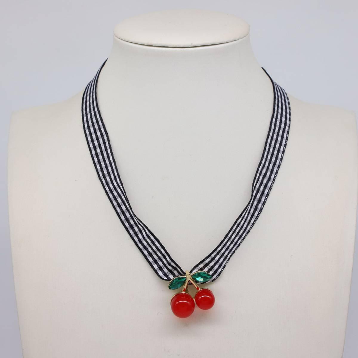 Click here for Ashley Cherry Jubilee Pendant on Gingham Ribbon prices