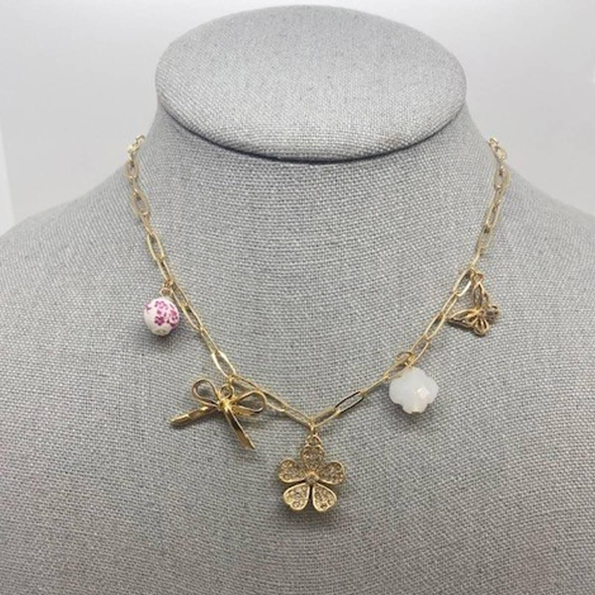 Click here for Ashley Gold-Tone Whimsy Charm Paperclip Chain Neck... prices