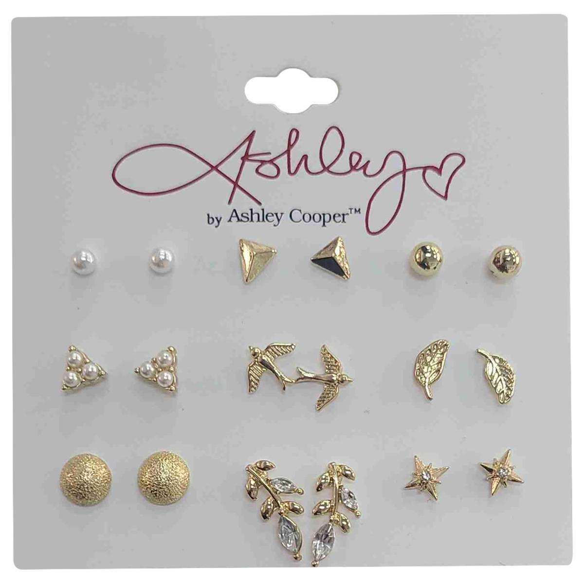 Click here for Ashley 9pr. Gold Stud Earrings Set prices