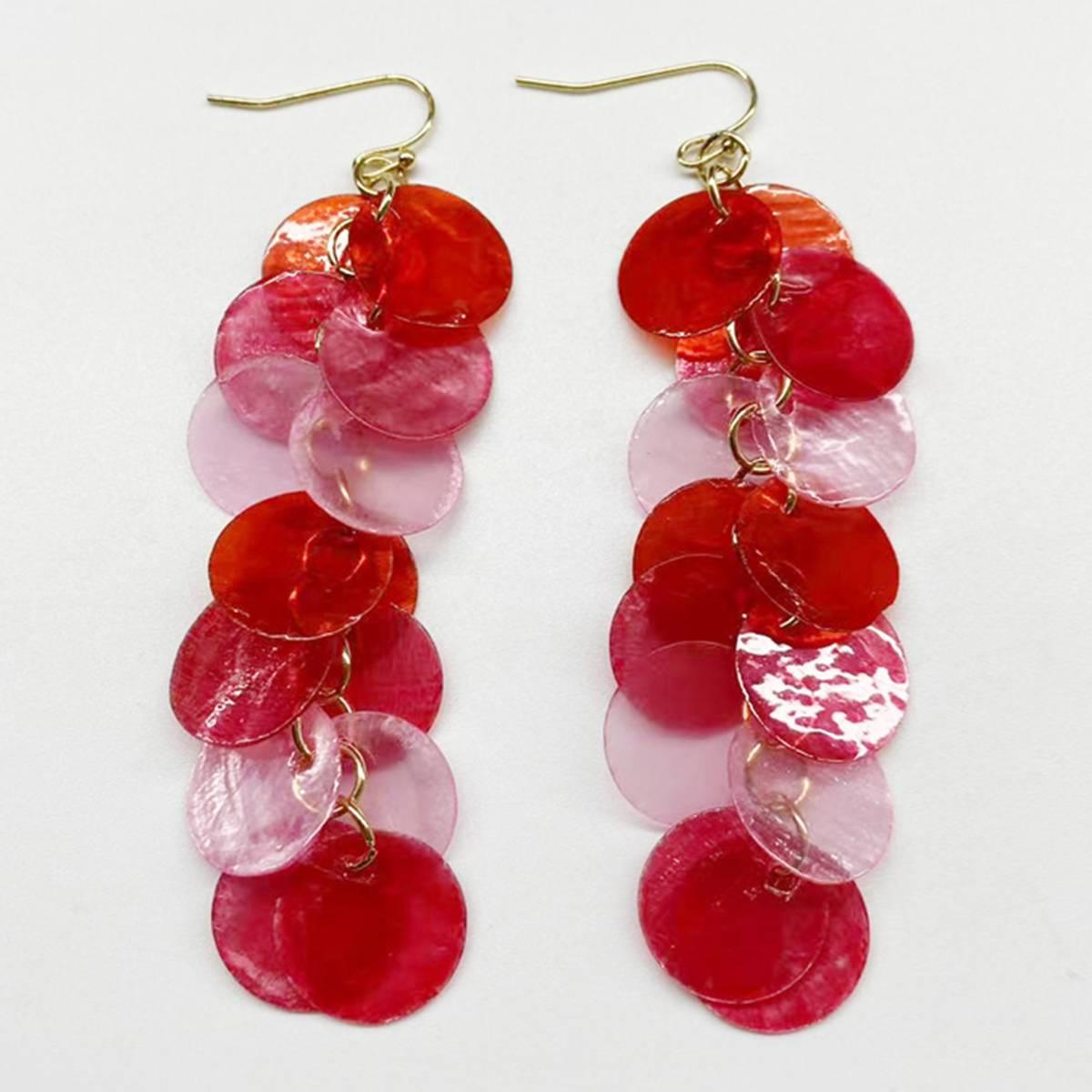 Click here for Ashley Cooper(tm) Fuchsia Shell Shaky Disc Dangle... prices
