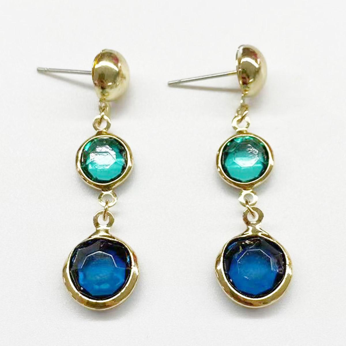 Click here for Ashley Cooper(tm) Blue & Gold Stone Drop Earrings prices