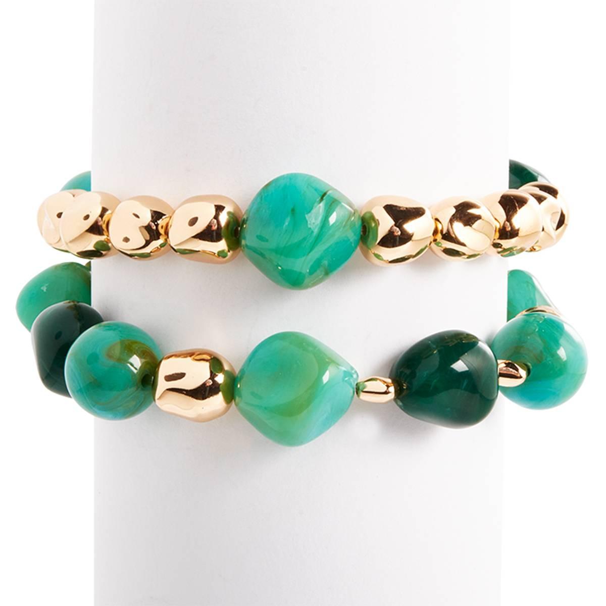 Click here for Ashley Cooper(tm) Turquoise 2pc. Stretch Bracelet... prices