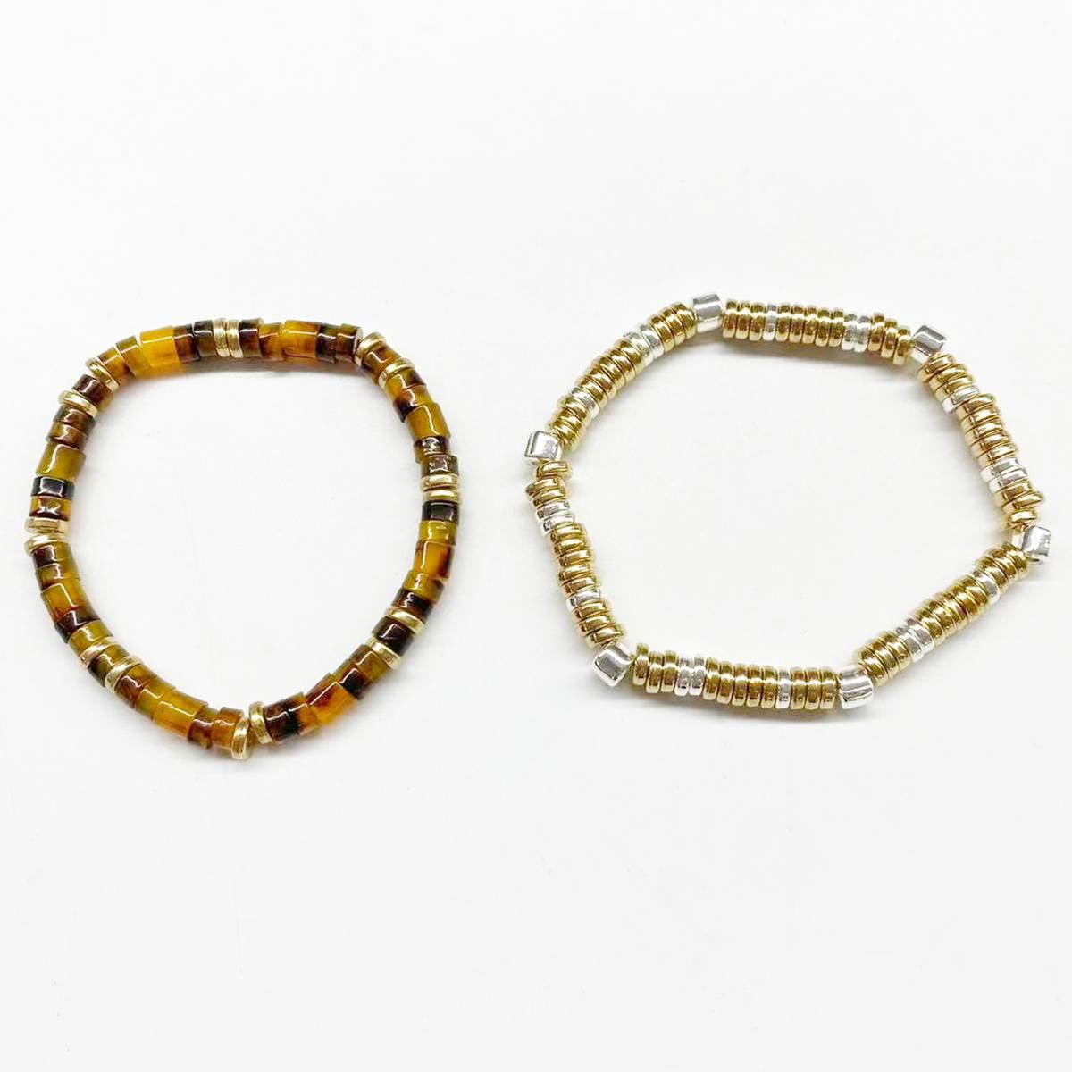 Click here for Ashley Cooper(tm) 2pc. Faux Tortoise Heishi Bead S... prices