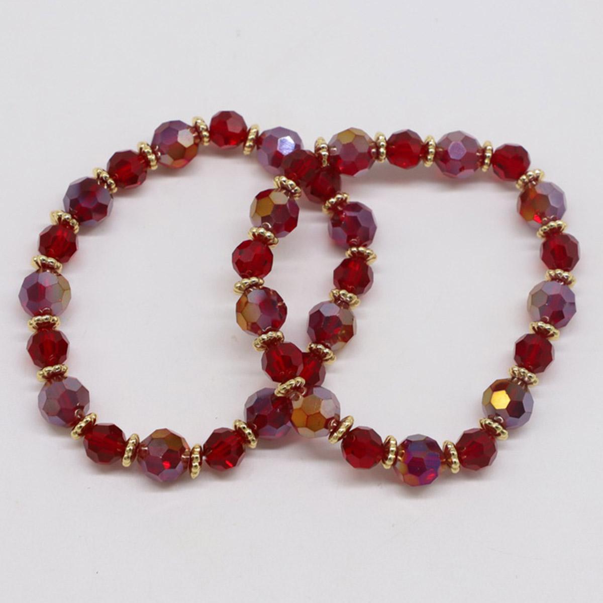 Click here for Ashley Cooper(tm) 2pc. Red Beaded Stretch Bracelet... prices