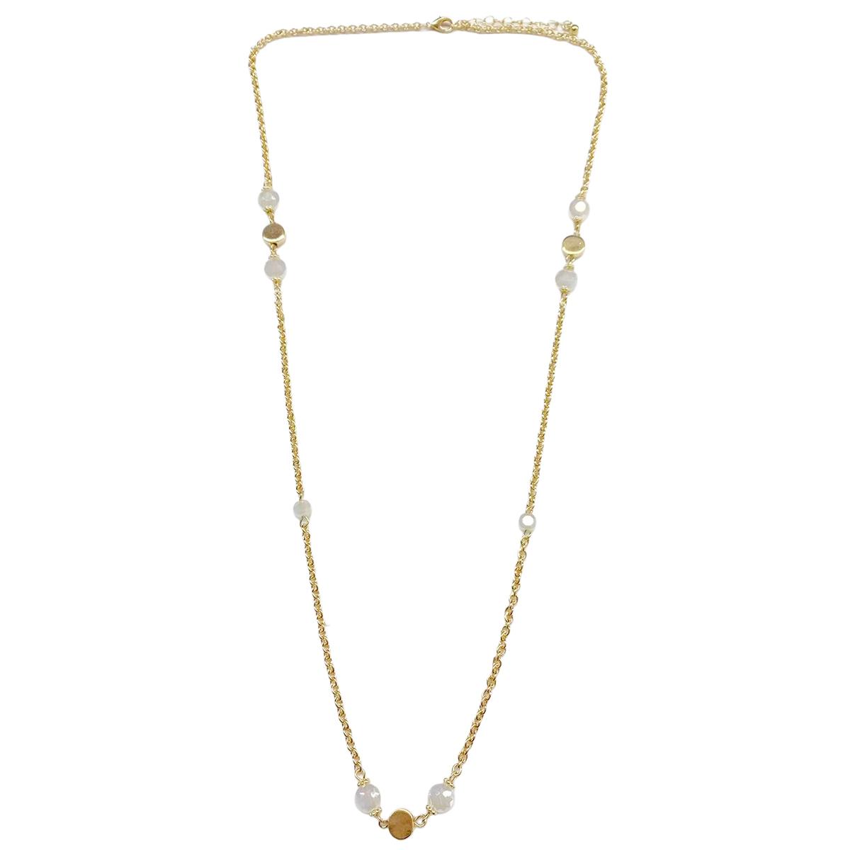 Click here for Ashley Cooper(tm) White & Gold Accent Beaded Long... prices