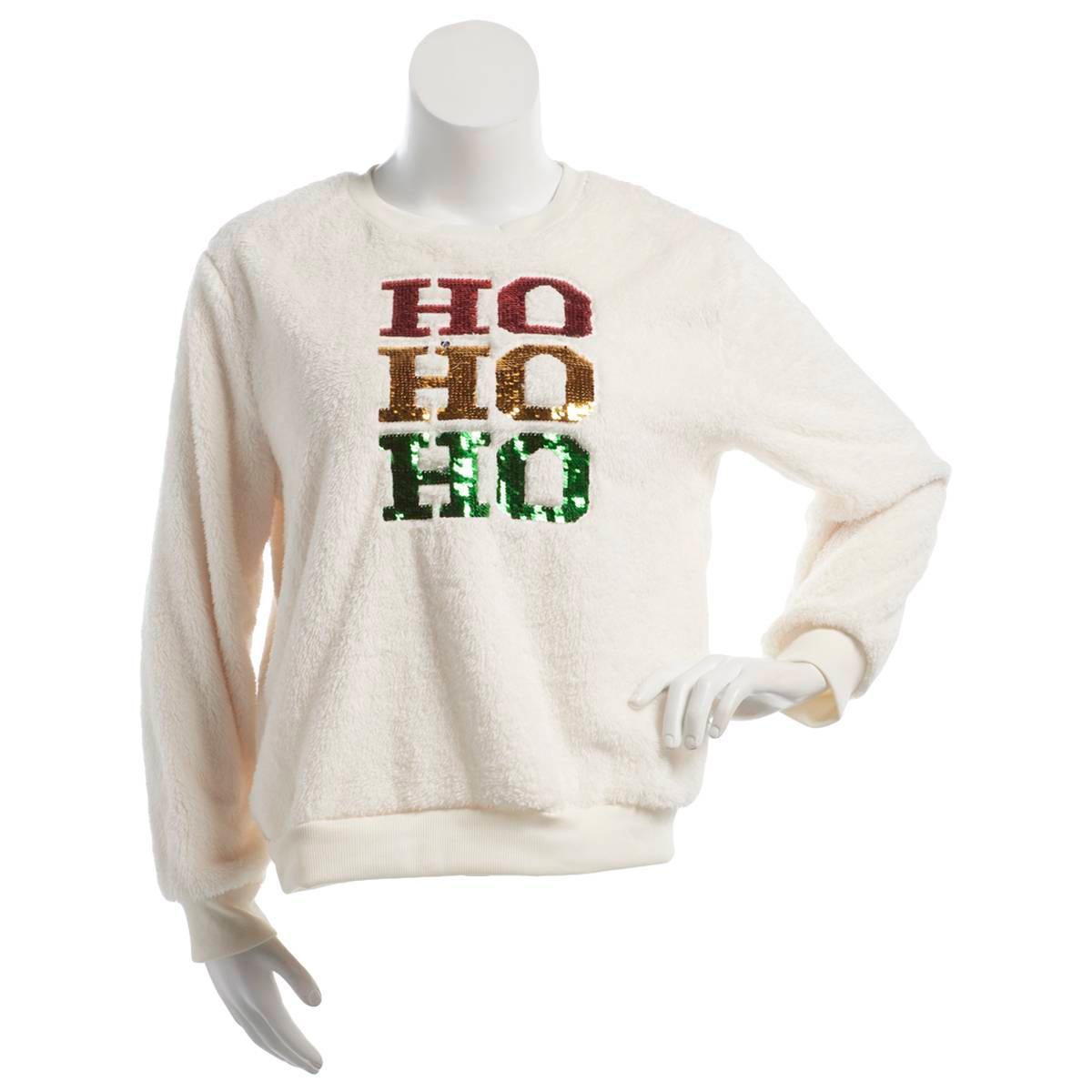 Click here for Womens Inner Circle Sherpa Sweatshirt w/ Sequins &... prices