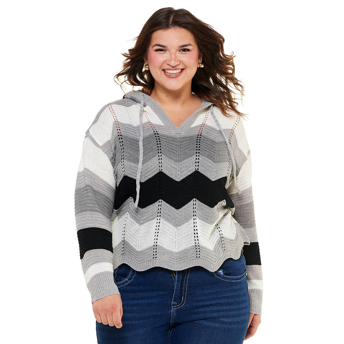 Click here for Juniors Plus FCT with Love Chevron Pointelle Sweat... prices