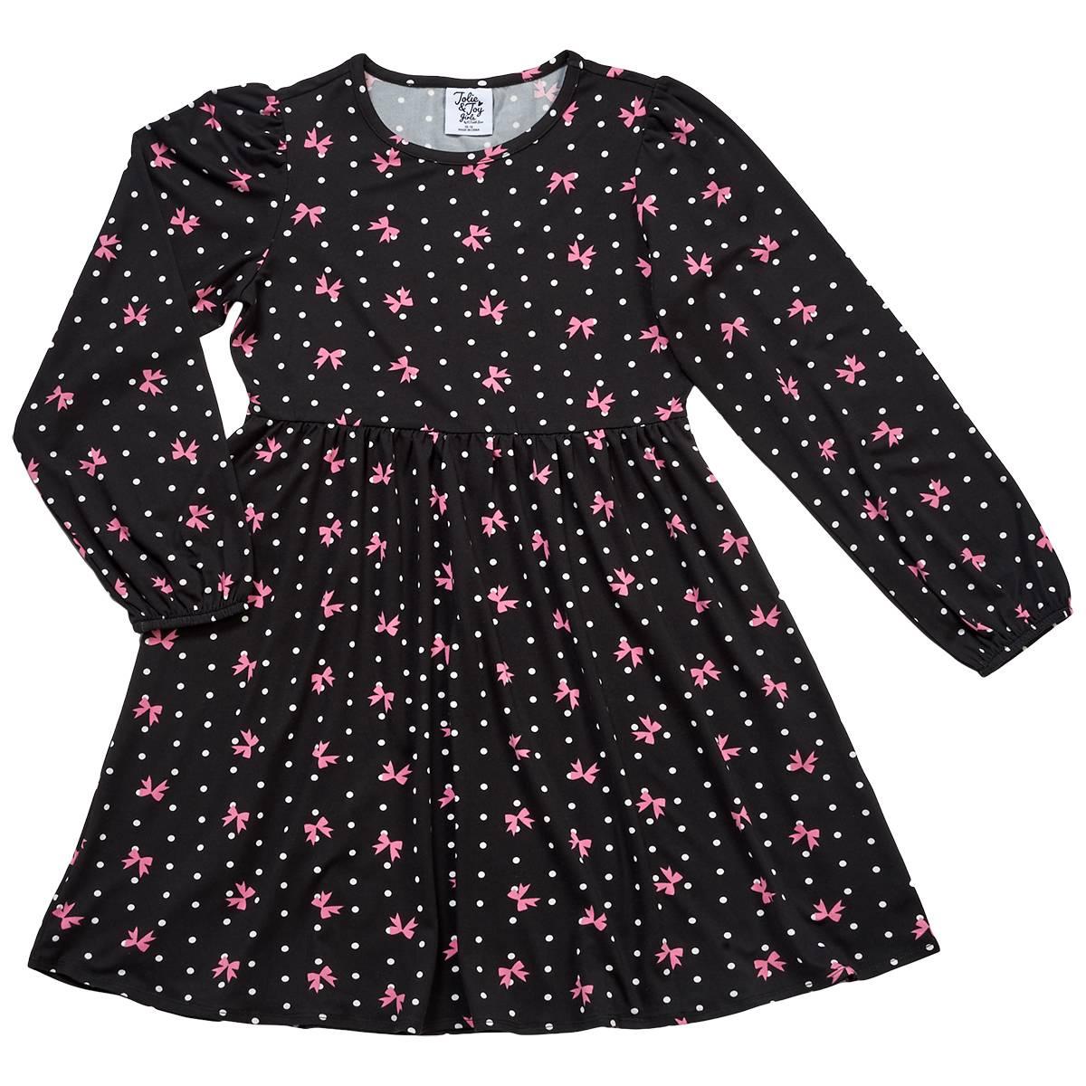 Click here for Girls (7-16) Jolie & Joy Bow Dot Black Puff Sleeve... prices