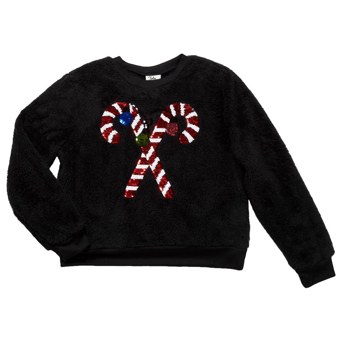 Click here for Girls (7-16) Jolie & Joy Candy Cane Sequin Crew Sw... prices