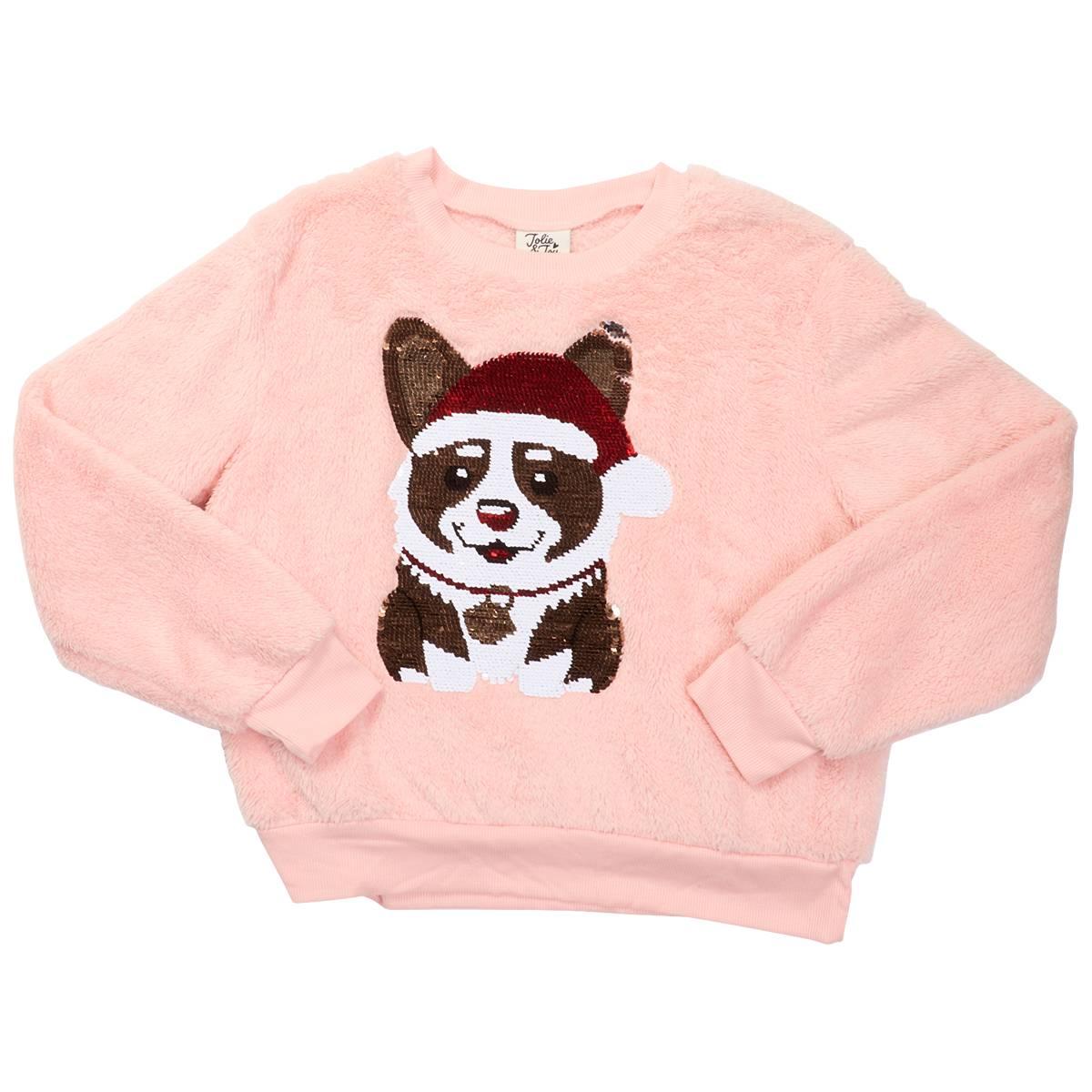 Click here for Girls (7-16) Jolie & Joy Sequin Corgi Christmas Cr... prices