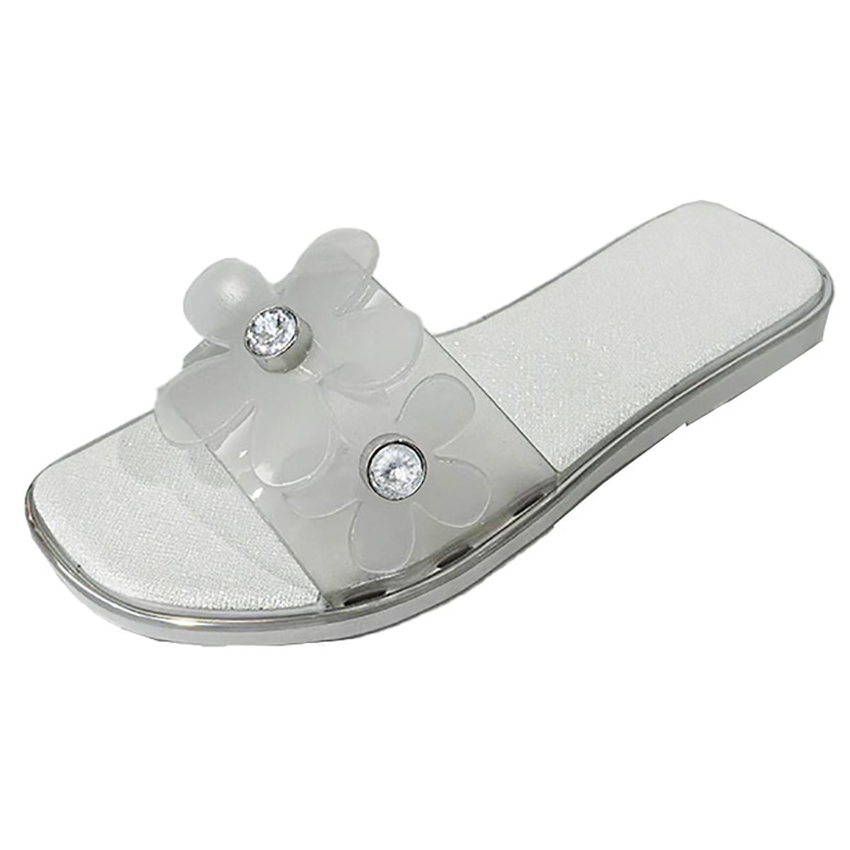Click here for Womens Ashley Blue Daisy Shine Jelly Slide Sandals prices