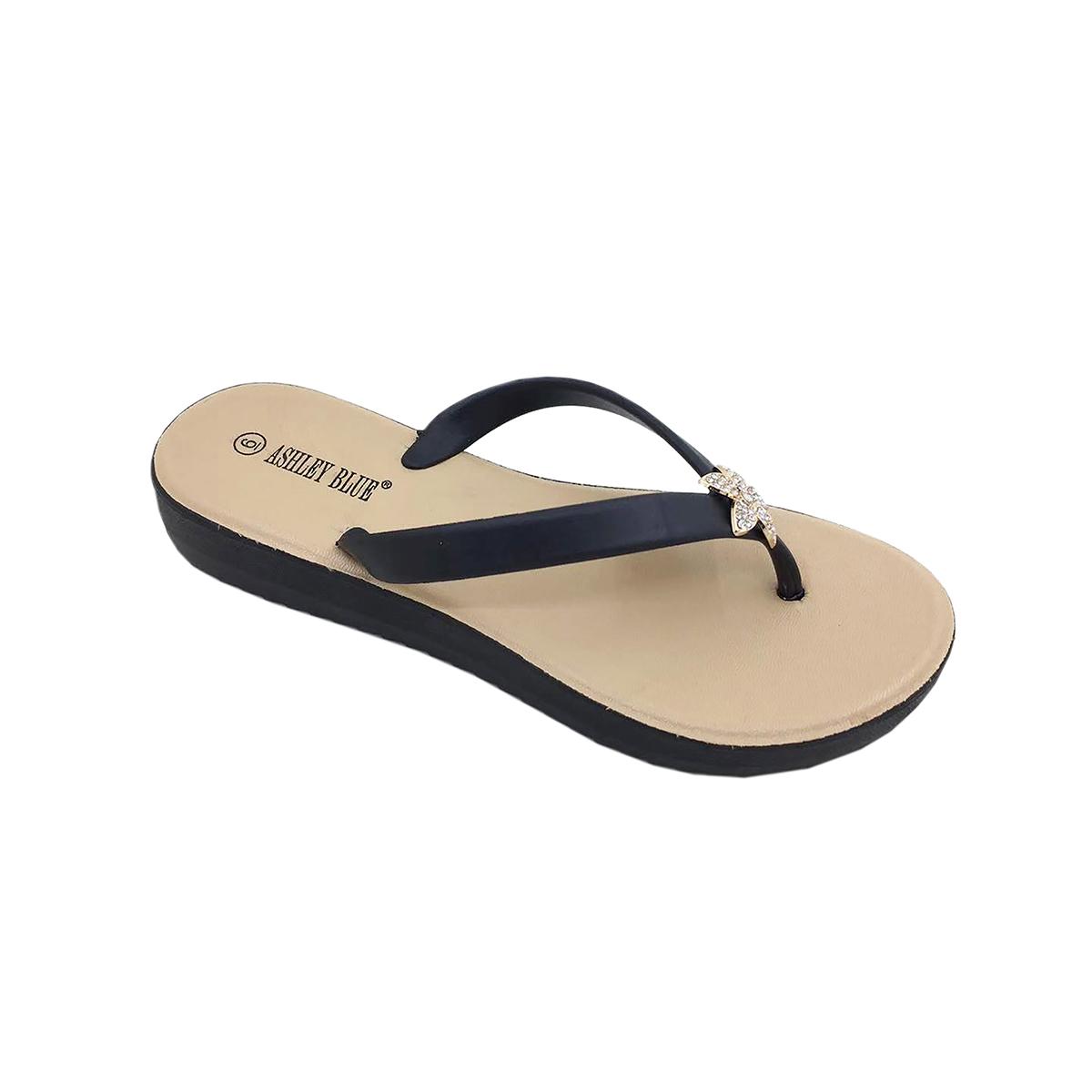 Click here for Womens Ashley Blue Jelly Flip Flops - Black prices