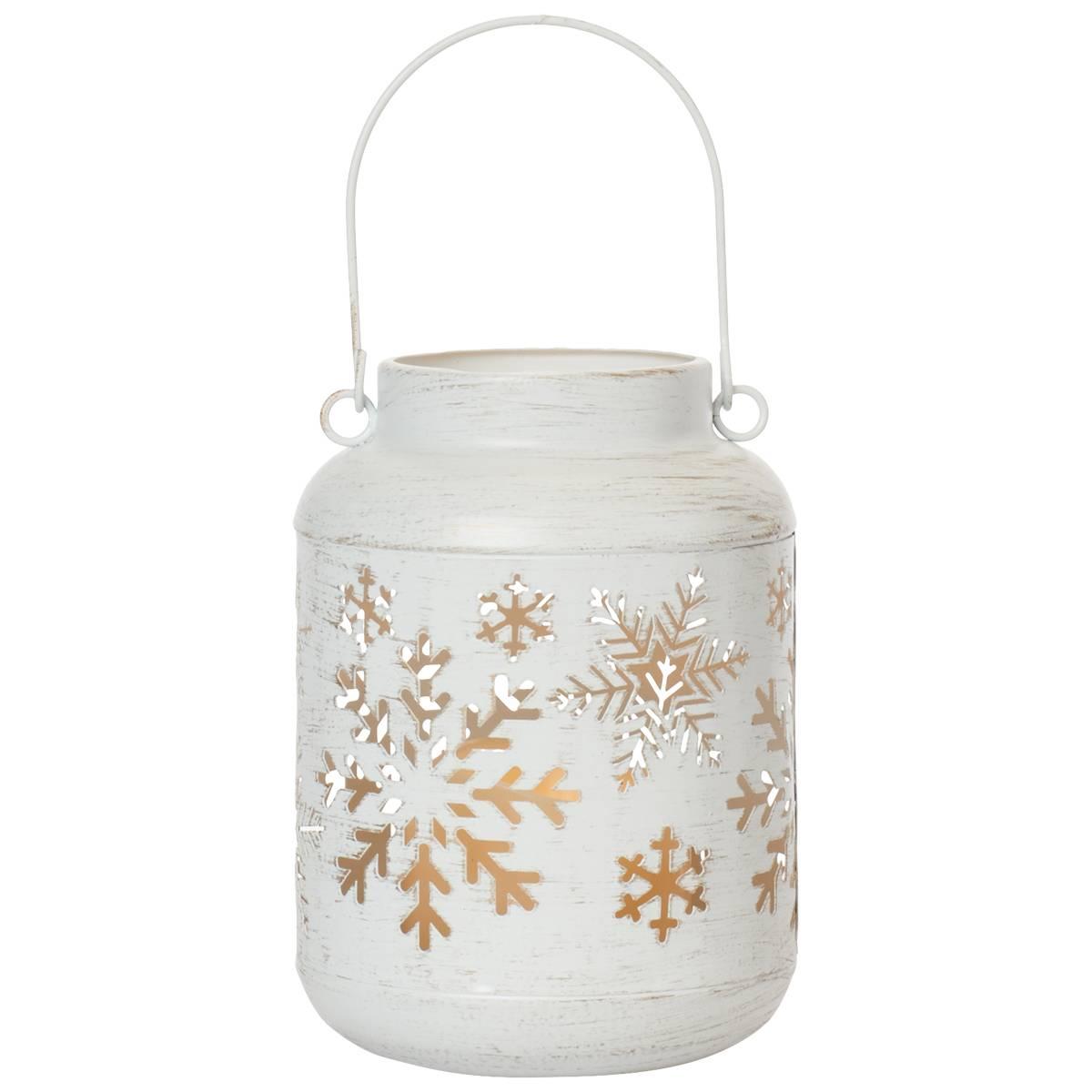 Click here for White 7in. Snowflake LED Metal Lantern prices