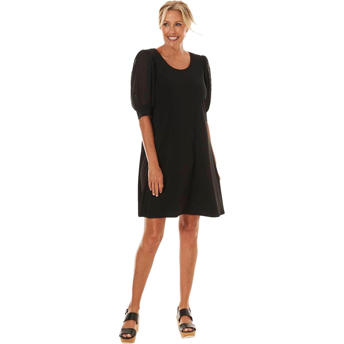 Click here for Petite MSK Elbow Sleeve Clip Dot Band Scoop Neck S... prices