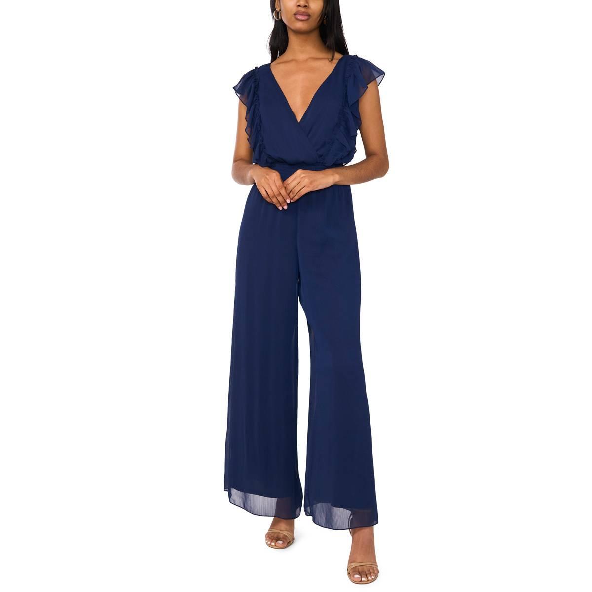 Click here for Womens MSK Ruffle Surplice Chiffon Jumpsuit prices