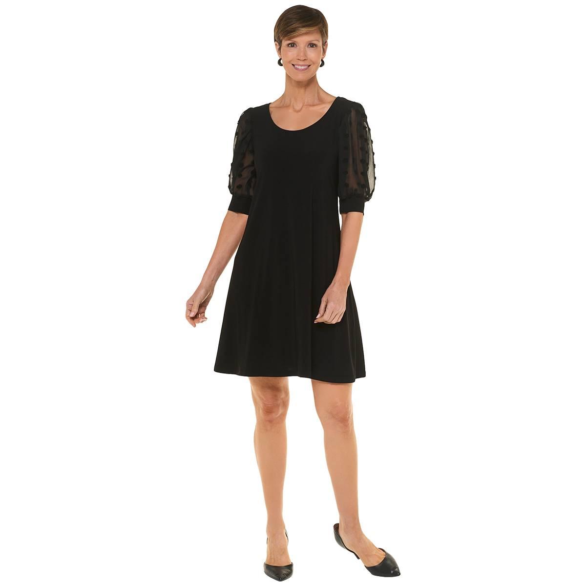 Click here for Womens MSK Short Puff Sleeve Solid Shift Dress prices