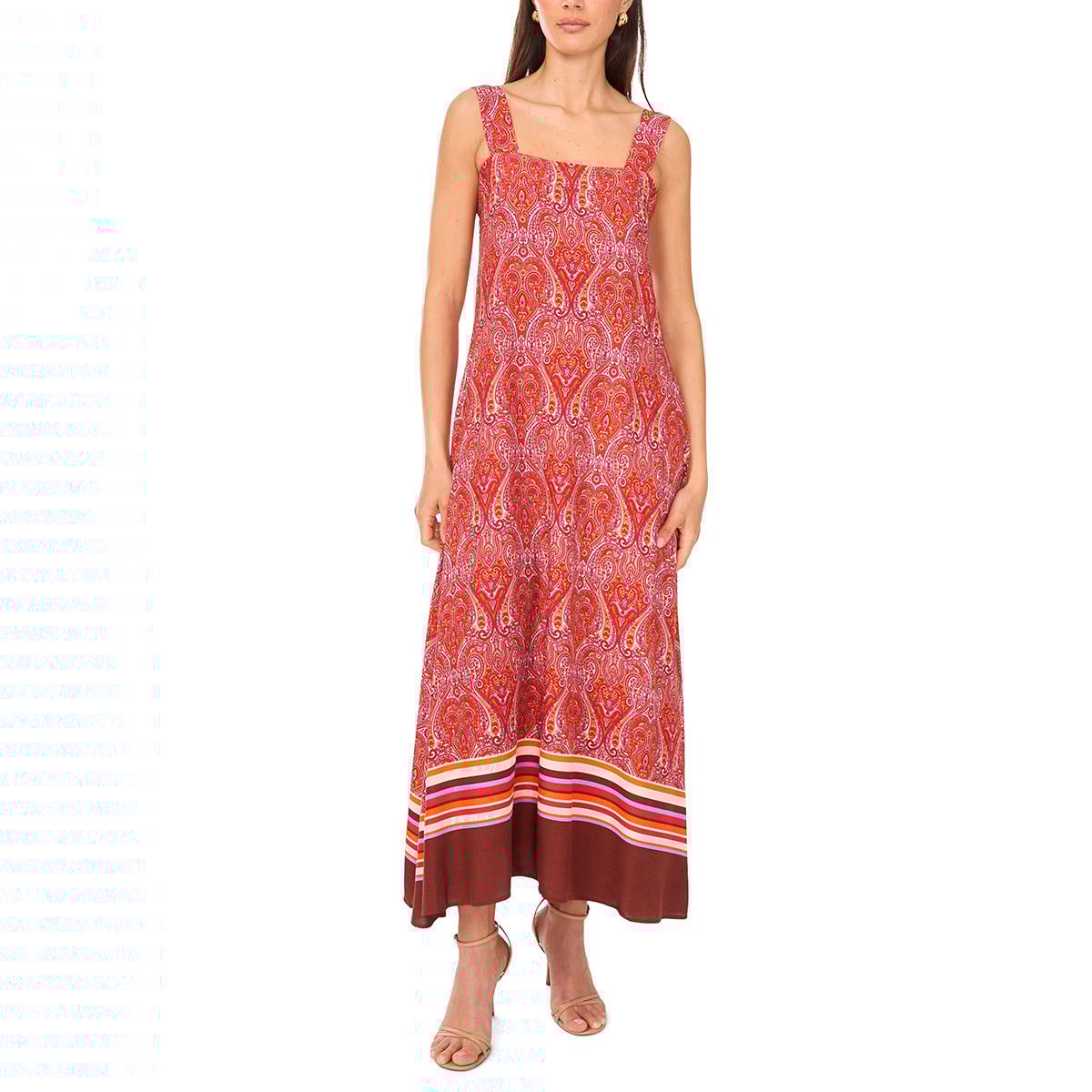 Click here for Womens MSK Sleeveless Paisley Stripe Challis Maxi... prices