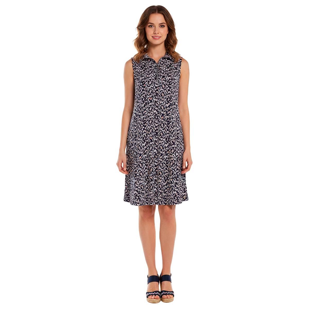 Click here for Plus Size MSK Sleeveless Vine Half O-Ring Zip Neck... prices