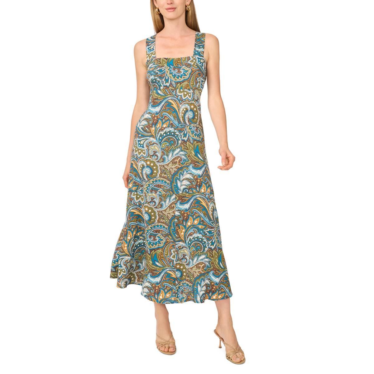 Click here for Womens MSK Sleeveless Square Neck Paisley Midi Dre... prices