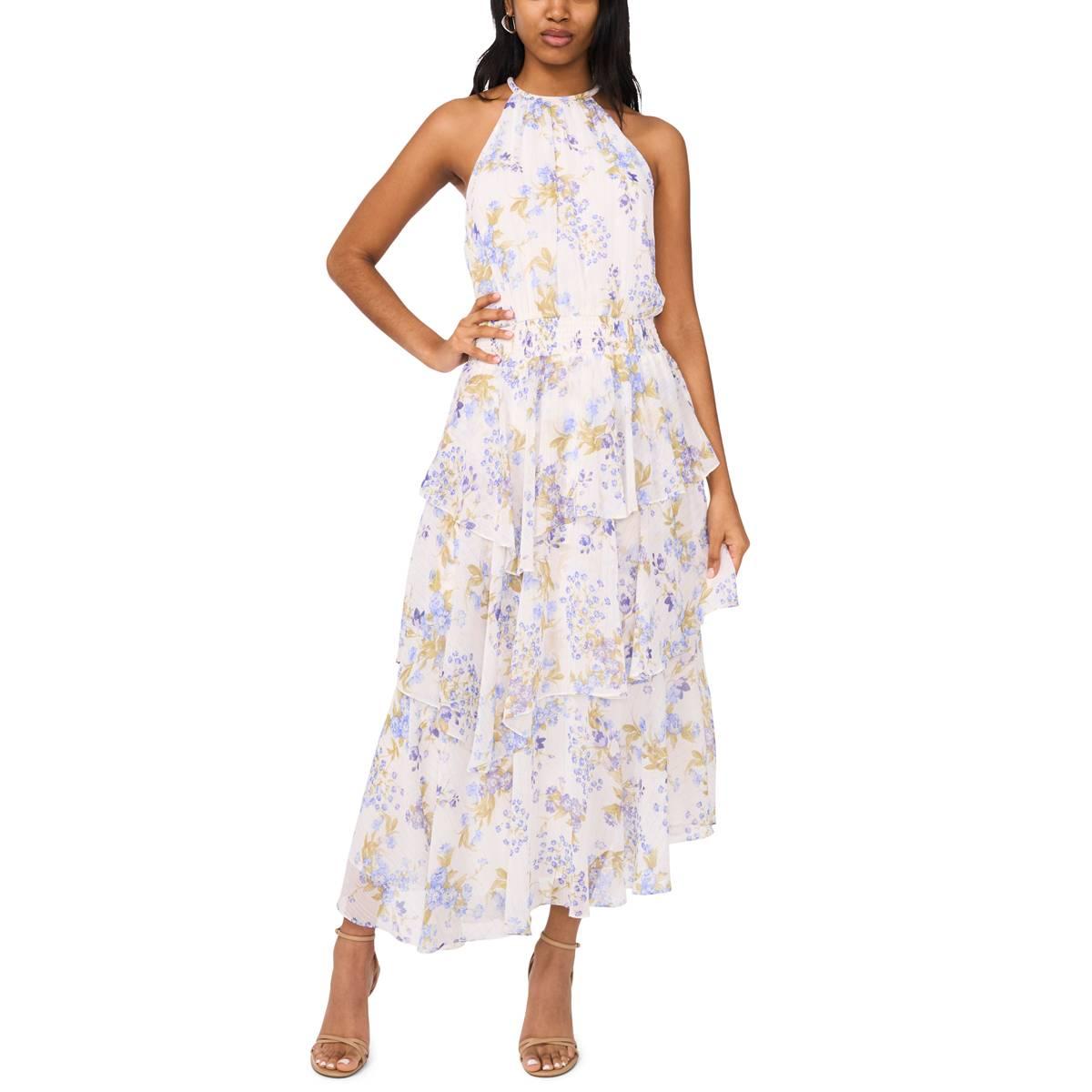 Click here for Womens MSK Sleeveless Halter Neck Tier Chiffon Mid... prices