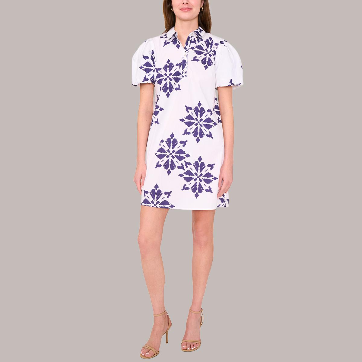 Click here for Womens MSK Short Puff Sleeve Geometric Shift Dress prices