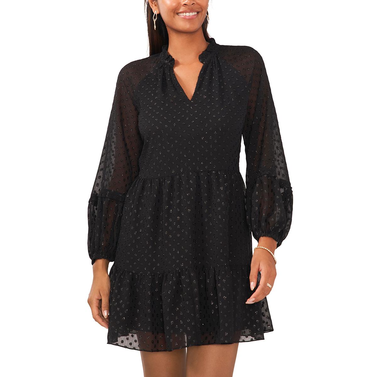 Click here for Womens MSK 3/4 Sleeve Dot Tiered A-Line Dress prices
