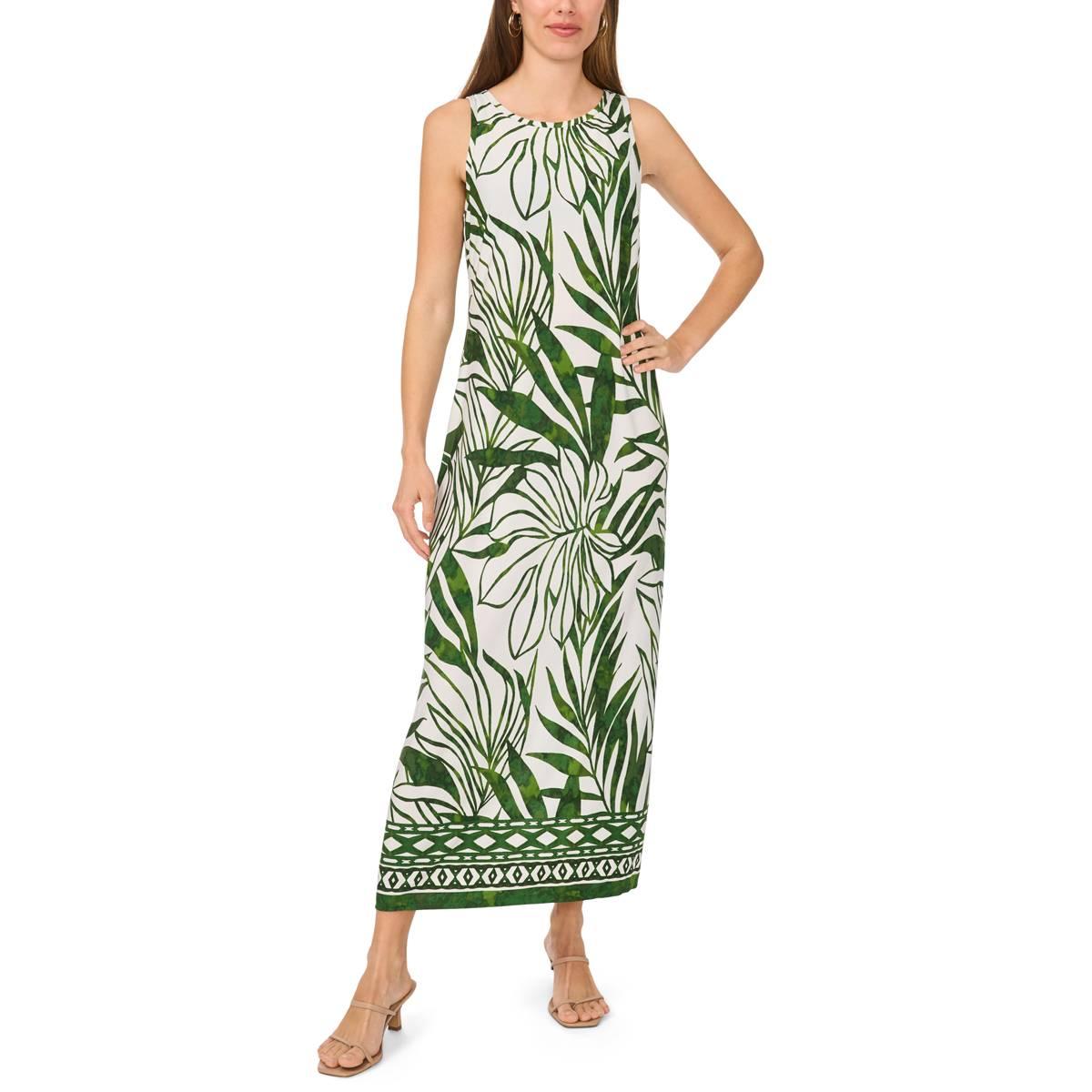 Click here for Womens MSK Sleeveless Tropical Leaf Max Dress prices