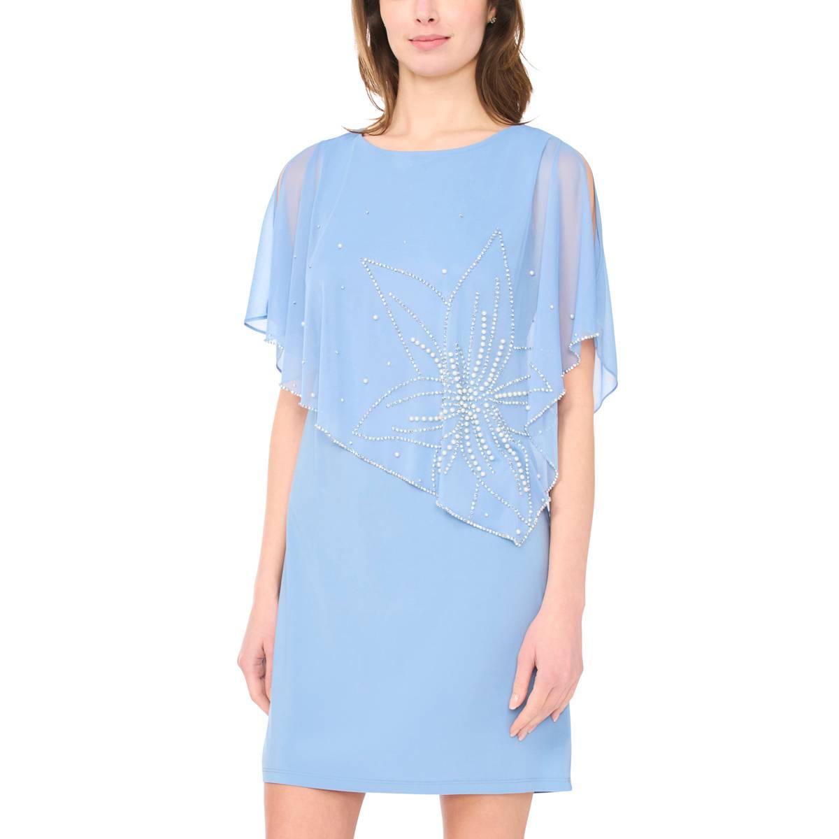 Click here for Womens MSK Pearl Floral Chiffon Overlay Shift Dres... prices