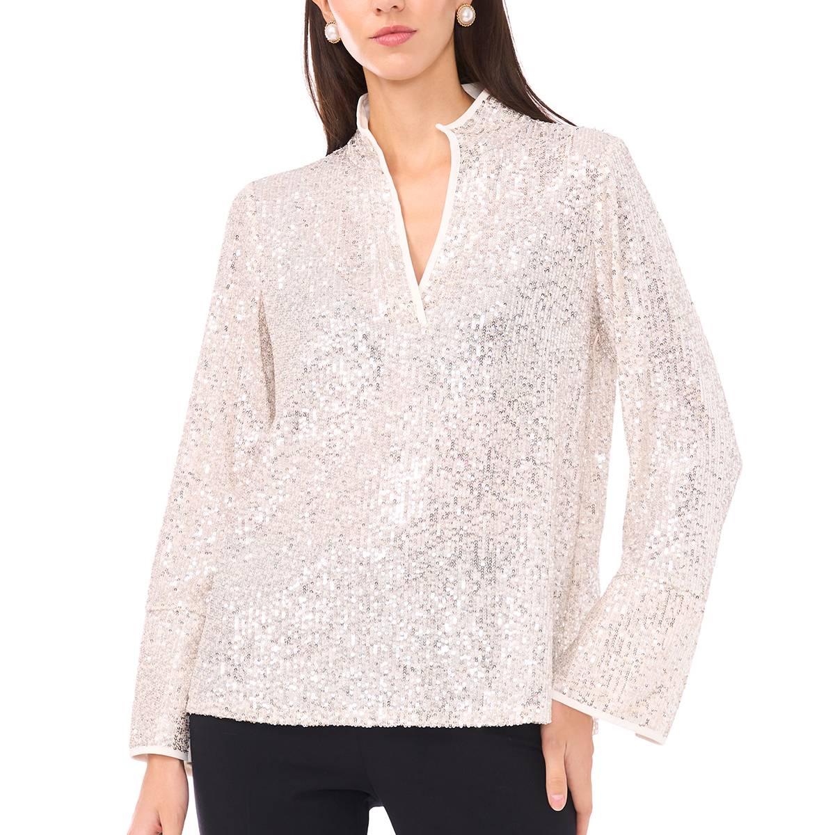Click here for Womens MSK Long Sleeve Sequin V Neck Blouse prices