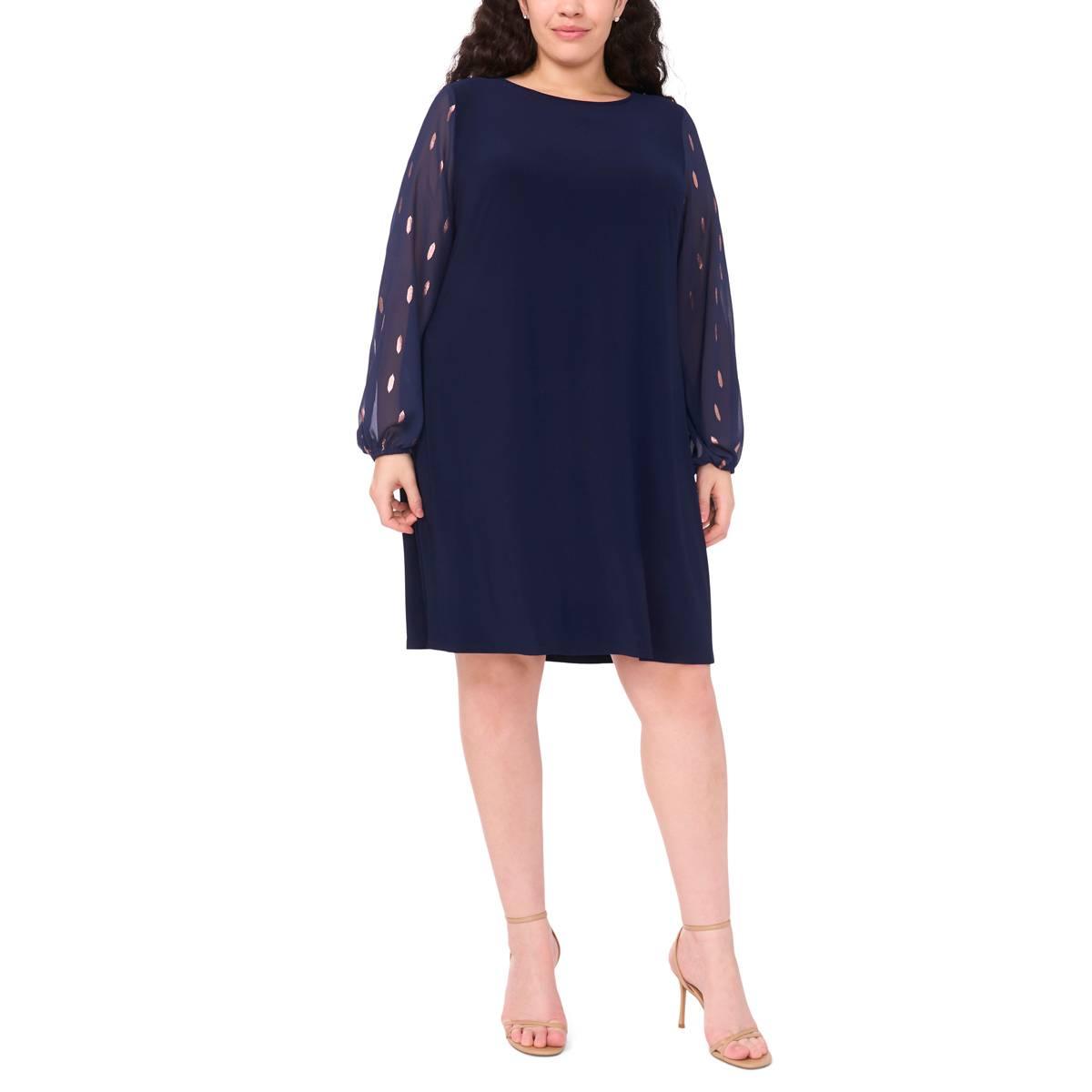 Click here for Plus Size MSK Chiffon Long Sleeve Shift Dress prices