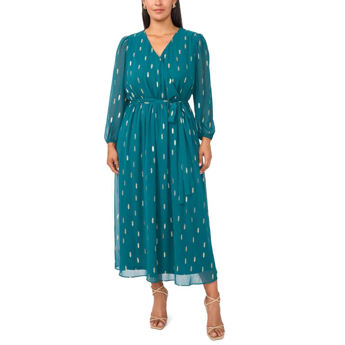 Click here for Plus Size MSK Long Sleeve Surplice Neck Chiffon Fo... prices