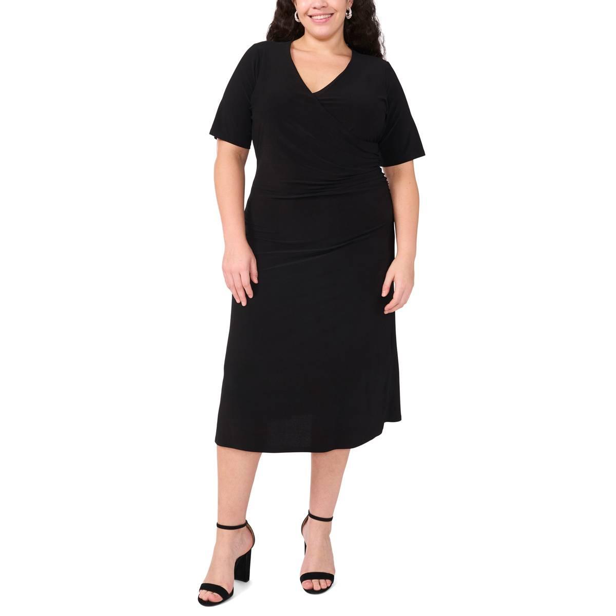Click here for Plus Size MSK Elbow Sleeve Surplice Midi Dress prices