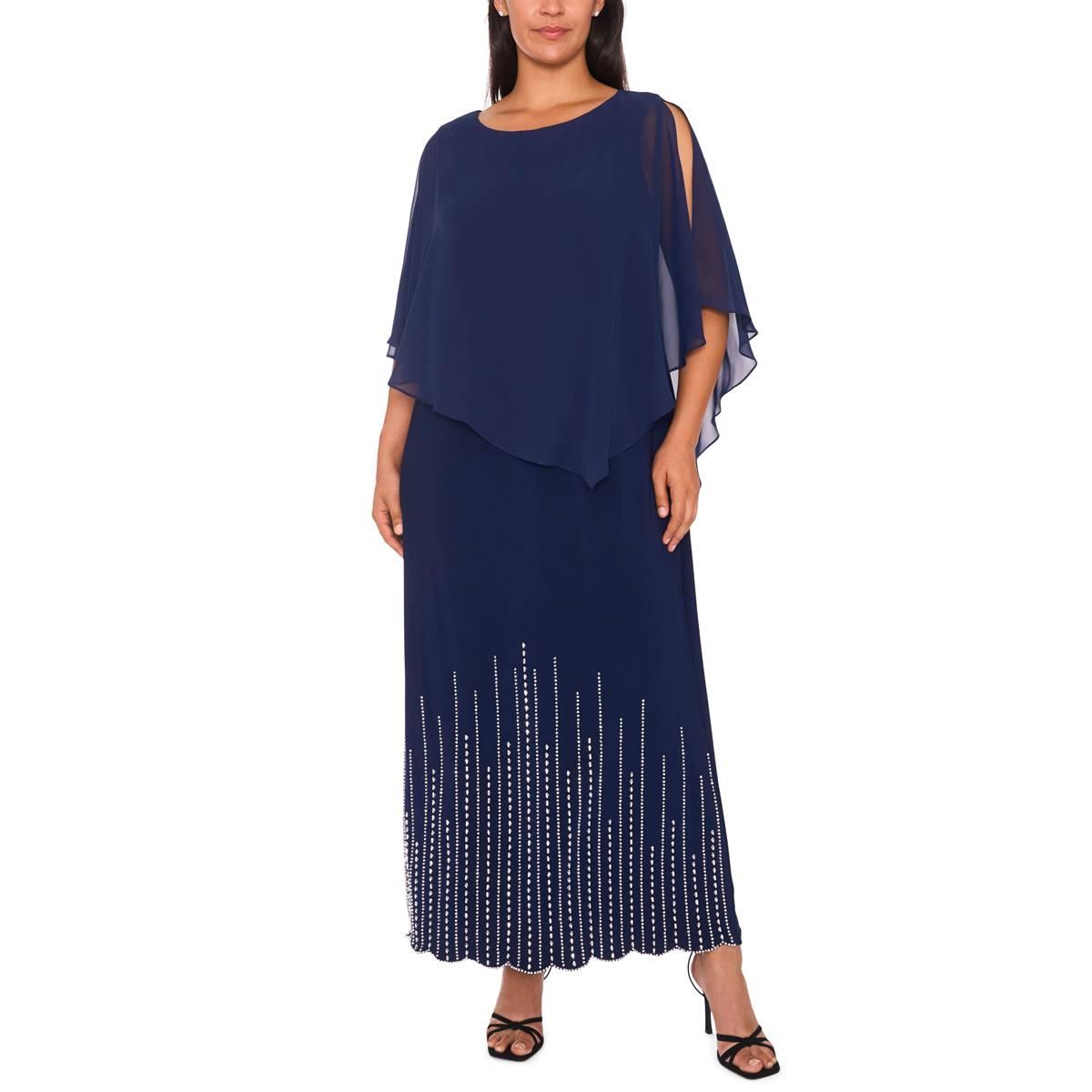 Click here for Plus Size MSK Beaded Trim Capelet Overlay Evening... prices
