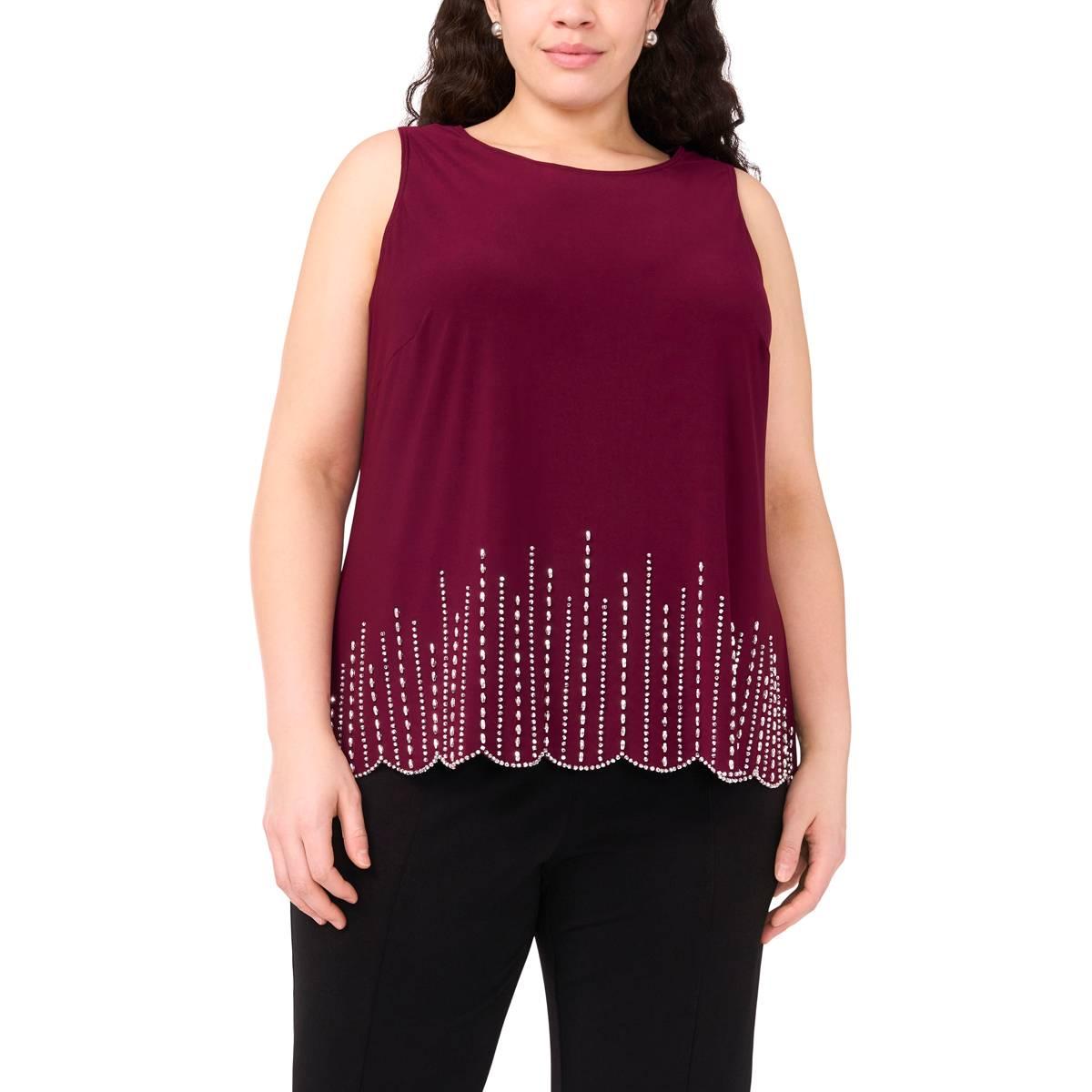 Click here for Plus Size MSK Faraj Beaded Trim Tank Top prices